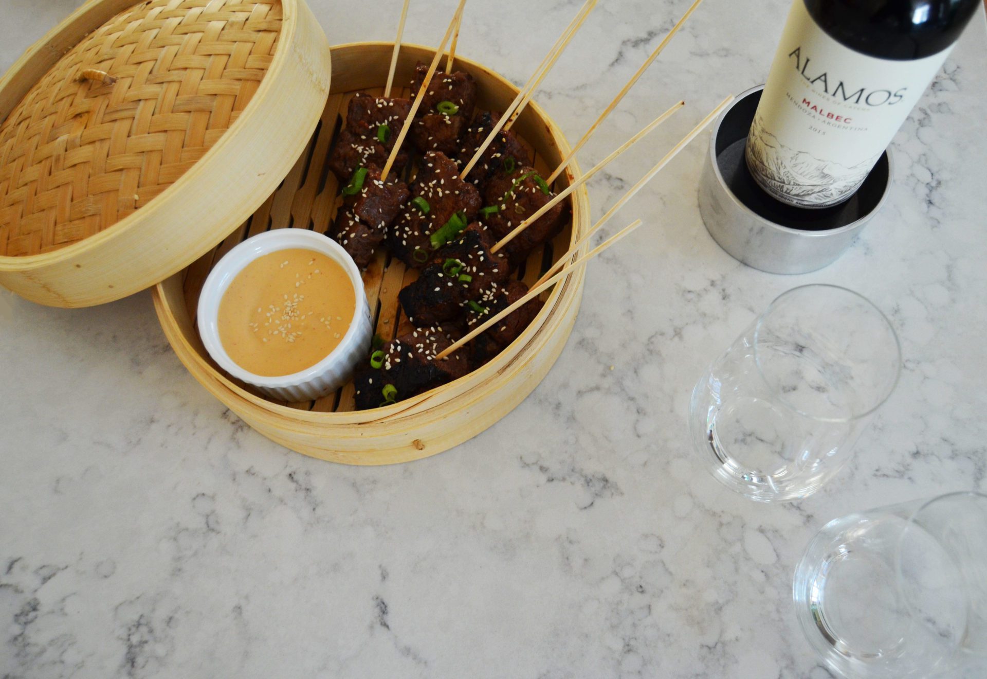 Korean Style Skewered Beef with Spicy Asian Aioli | Element Surfaces
